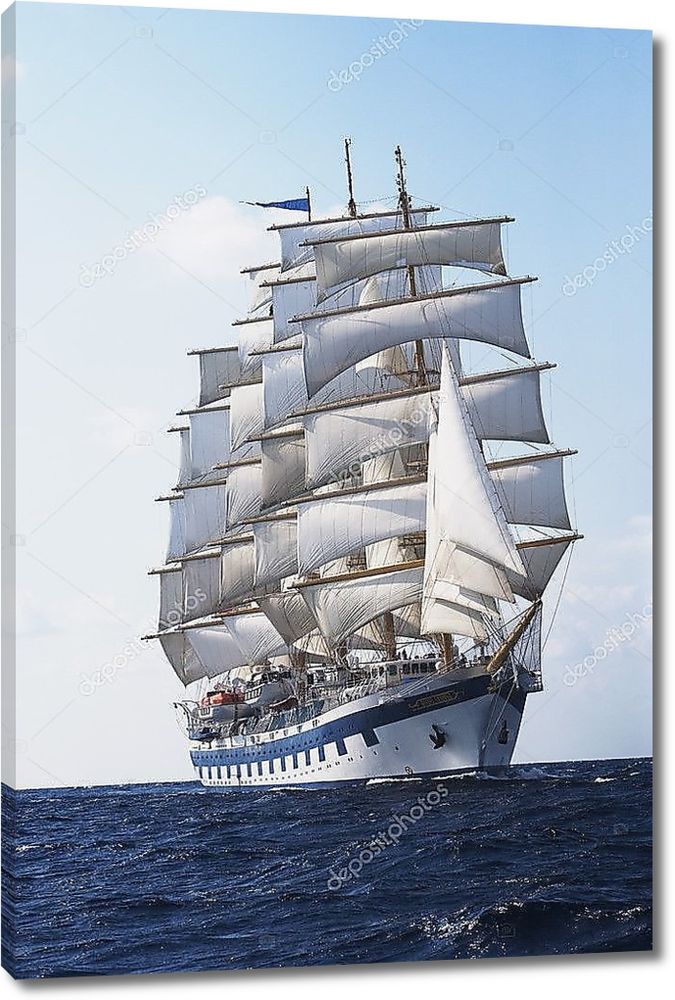 Картина «Картина на стену на холсте «Парусный корабль в море» 54х80 ...